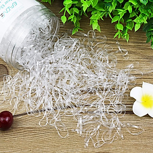 EAONE Clear Elastic Hair Rubber Bands, 1500pcs No Damage Mini Hair Ties Small Tiny Ponytail Holder, Hairstyling Accessories for Women Girls, 20mm in Diameter and 2mm in Width