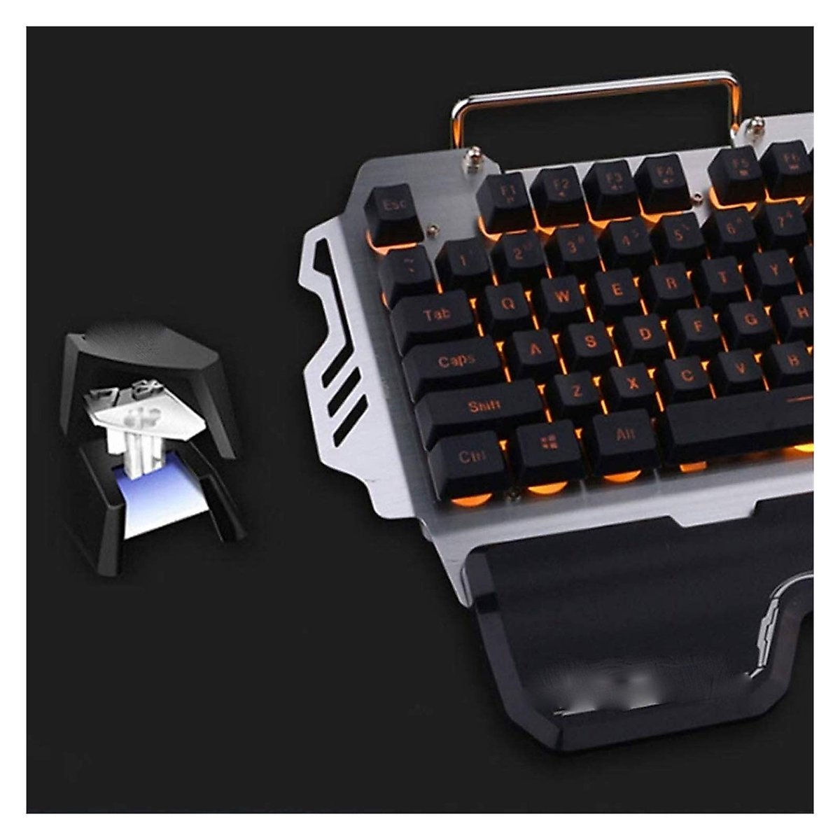 RGB Gaming Keyboard and Backlit Mouse and Het Combo USB Wired Backlit Keyboard LED Gaming Keyboard Mouse Set Het with Microphone for Laptop PC Computer Game and Work