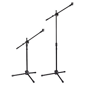 AW 4-Pack Adjustable Microphone Stand Boom Arm Mic Mount Quarter-turn Clutch Tripod Holder Audio Vocal Singing Speech Stage Outdoor Activities Stage