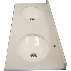 Hispania bath Madrid 60-inches Double Sink Bahtroom Vanity Solid Wood, Espresso, Cabinet, Crema Marfil Quartz Countertop and Double White Ceramic Undermount Sink, Made in Spain (European Brand)