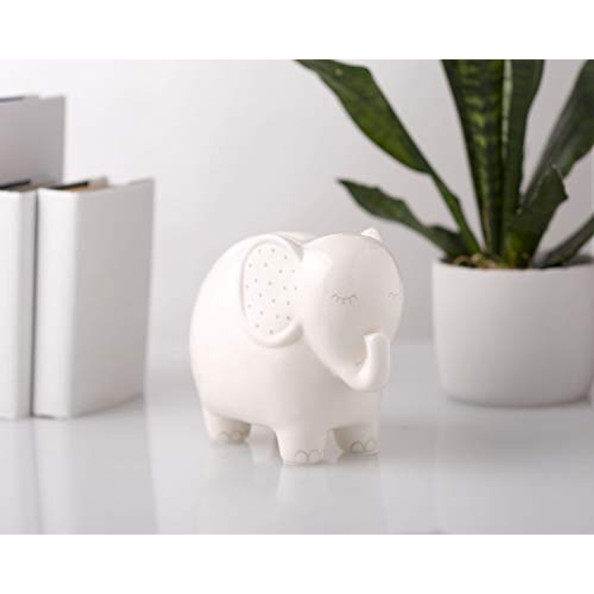 Pearhead Ceramic Elephant Bank, Gender-Neutral Baby Boy or Baby Girl Nursery Décor, Money Bank, Baby Keepsake, White