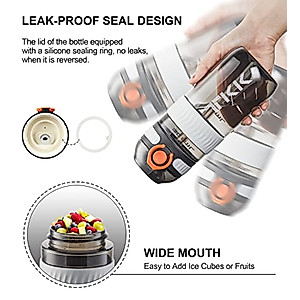 TKK 18oz Kids Water Bottles with Straw Lid & Carry Handle, Pop Button BPA Free Leak Proof Water Bottle for School, Black-NEW