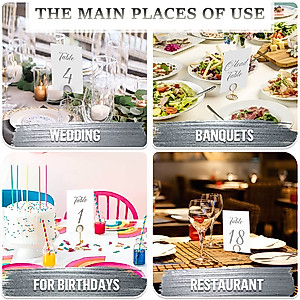 Silver Table Numbers 1-30 for Wedding Reception - Silver Foil Table Number Cards 4x6 in with Head & Gift Table - Restaurant Table Numbers - Wedding Numbers for Tables Card Stock Wedding Table Numbers