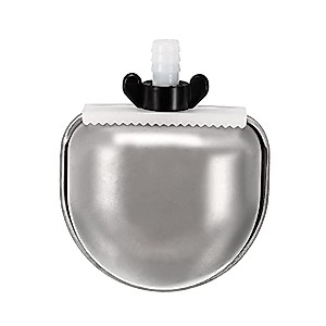 PATIKIL 87mm Width Rabbit Waterer Cups, Automatic Poultry Nipple Drinker Bowl Spilt for Small Animals Hamster Drinking, Silver