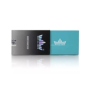 Generic Original Royal Box Turquoise Blue 8 Compartment Snuff Storage Box with Built in 3"" Metal Alloy Straw, Black