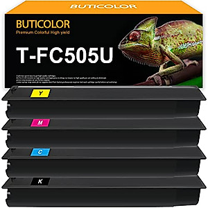 buticolor T-FC505U FC505U Remanufactured Toner Cartridge (T-FC505U-K T-FC505U-C T-FC505U-M T-FC505U-Y) Replacement for Toshiba 2505AC 3005AC 3505AC 4505AC 5005AC Printers(4-Pack)