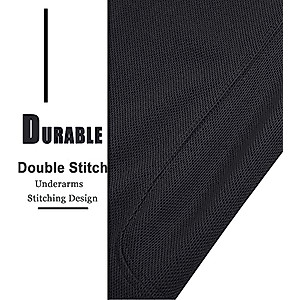 TACVASEN Men's Long Sleeve Polo Shirts Collar Shirts Quick Dry Golf Polo Fishing Tee Shirts Black Polo Shirt for Men