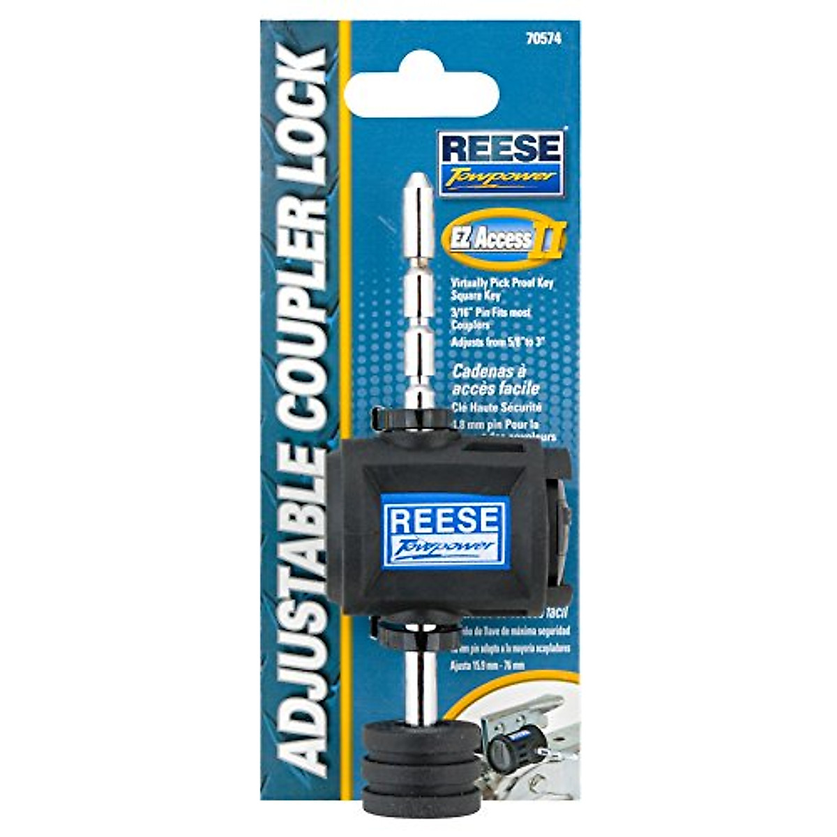 Reese Towpower 7057430 EZ Access II Chrome Adjustable Coupler Lock