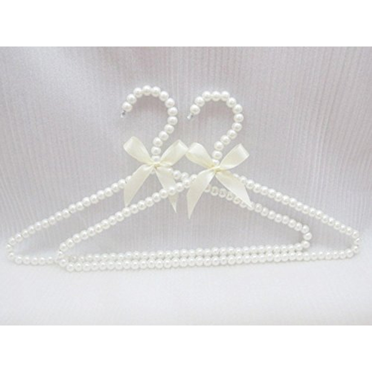 10 Pack Pearl Beads Metal Elegant Clothes Hangers Standard Hangers (White)
