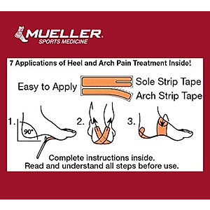MUELLER Sports Medicine PFTape, Tape for Plantar Fasciitis for Men and Women, Regular, 3 Applications