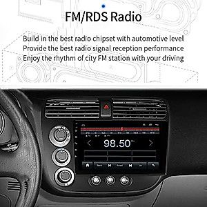 Cocheparts Car Stereo for Honda Civic Radio 2001-2005 Support Apple Carplay,Android Auto,1+32GB,WiFi/Bluetooth/Steering Wheel Control/Split Screen/GPS Navigation