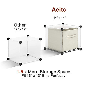 Aeitc 30 Storage Cubes- 14’’x14’’ Cube, More Sturdy (add Wire Panel), DIY Clothes Organizer, Craft Cube Storage with Doors, Bookshelf Units, Toy Storage Cabinets