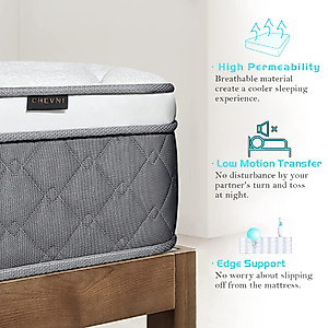 CHEVNI Queen Mattress 10 inch, Hybrid Mattresses Individual Pocket Springs with CertiPUR-US Gel Memory Foam Mattress in a Box,Medium Firm Queen Size 80" L x 60" W x 10" T
