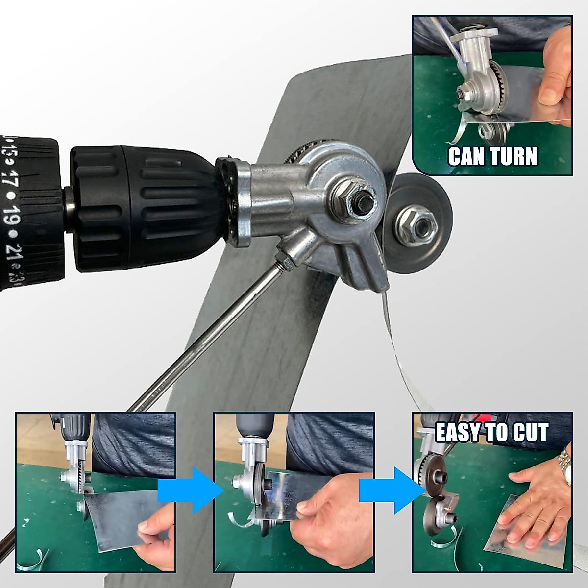 JIAYUNA 2024 NEW Metal Nibbler Drill Attachment, Metal Nibbler Drill Attachment with Adapter, DIY Metal Drill Attachment, Metal Cutter Sheet Drill Attachment for Metal Cutting