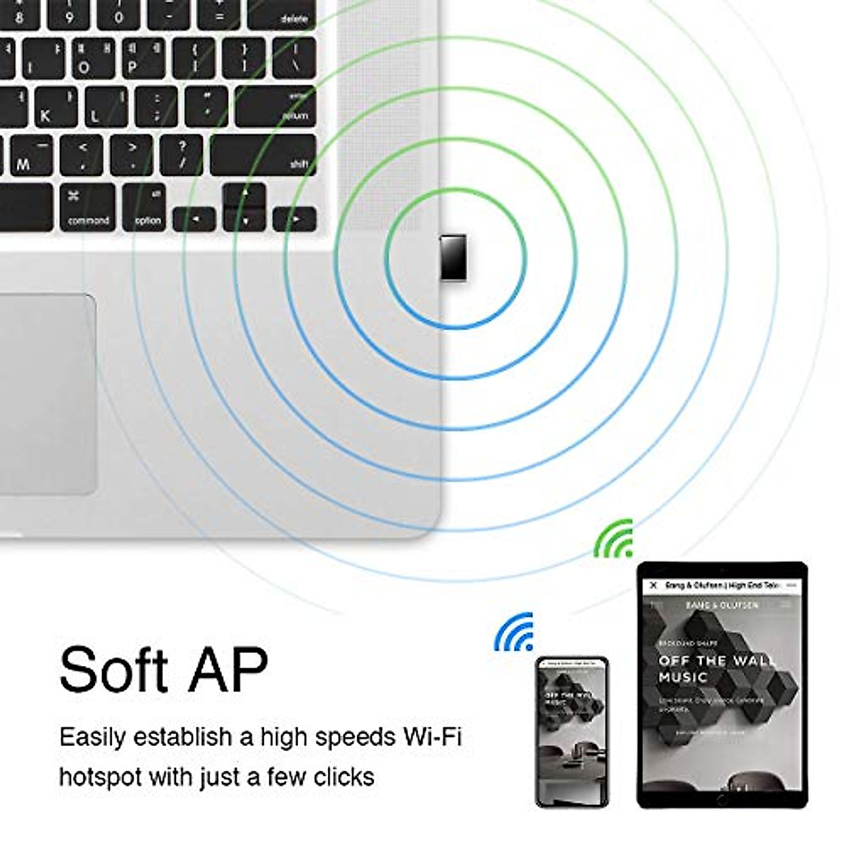 Cudy AC 650Mbps USB WiFi Adapter for PC, 5GHz/2.4GHz Wireless Dongle, WiFi USB, USB Wireless Adapter for Laptop - Nano Size, Compatible with Windows XP / 7/8.x /10/11, Mac OS
