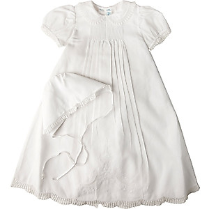 Feltman Brothers Girls Christening Gown White Batiste Lace with Bonnet 9/12m