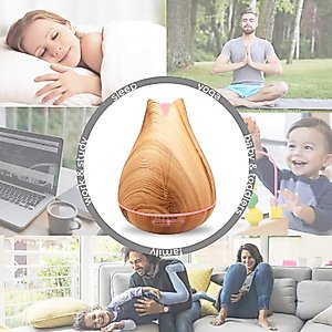 Aromatherapy Essential Oil Diffuser Gift Set with 20 Oils and Rotating Display Stand - 400ml Ultrasonic Diffuser with 20 Essential Plant Oils - 4 Timer & 7 Ambient Light Settings