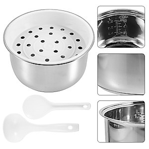 Hemoton Stainless Steel Cookware Household Rice Cooker Inner Pot Professional Rice Cooker Pot Electric Cooker Accessory Rice Cooker Stainless Steel Inner Pot