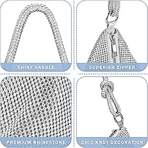 Rhinestone Hobo Bag for Women Chic Sparkly Evening Handbag Clutch Bag Shiny Purse for Party Club Wedding with Earrings