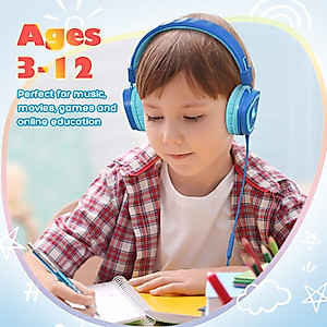 Kids Headphones for School,2024 Upgrade USB Type C Kids Headphone with Microphone, Wired Boys Girls Headphones with Safe Limiter 85dB/95dB, Foldable Over Ear Headphones for School/iPad/Tablets/Travel