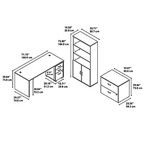 Bush Business Furniture Office Suite, Mocha Cherry