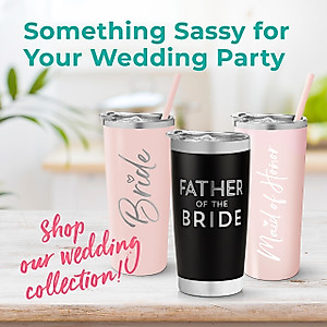 SassyCups Wedding Planning Cup | Vacuum Insulated Stainless Steel Tumbler for Bride to Be | Engagement | Newly Engaged Travel Mug for Future Mrs | Wedding Shower (22 Ounce, White)