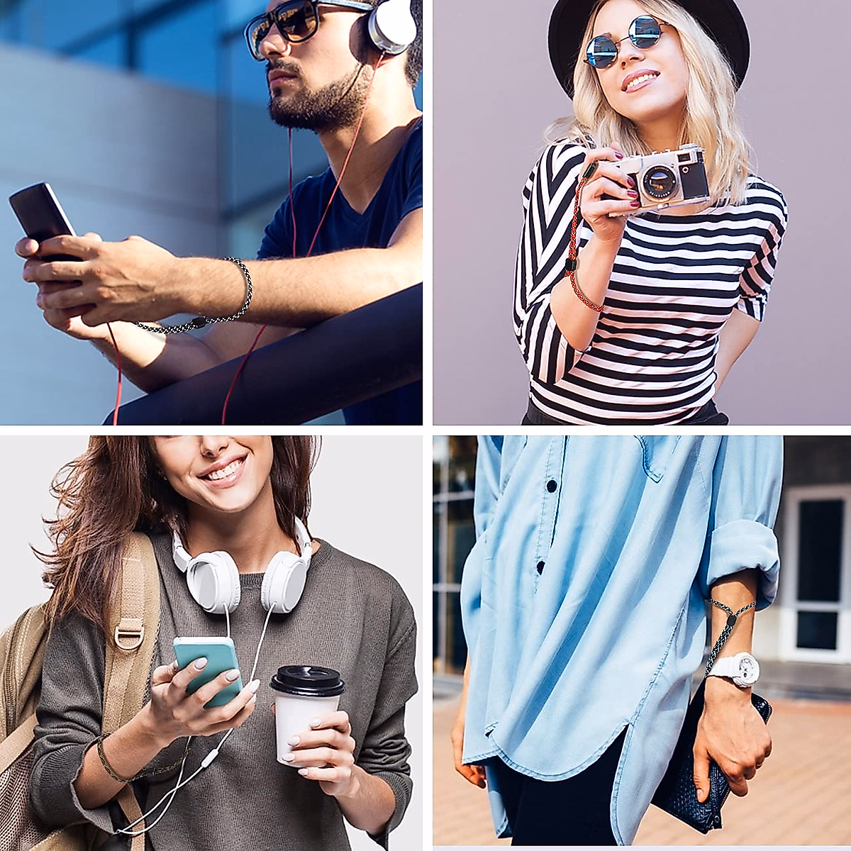 Hand Wrist Strap Lanyard, 6 Pack 8inch Adjustable Nylon Wristlet Straps Keychain String for Cell Phone Case Holder, AirPods Pro 2 2022, Camera, Key, GoPro, USB Drive, Ski Glove (Multi-ColorA)