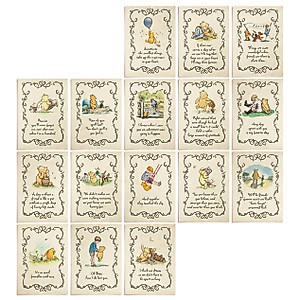 WeeCutes® Winnie Baby Shower Decorations The Pooh Centerpieces Table Quote Cards Birthday Party Supplies Boy or Girl Nursery Decor Prints 16 Pcs 5x7