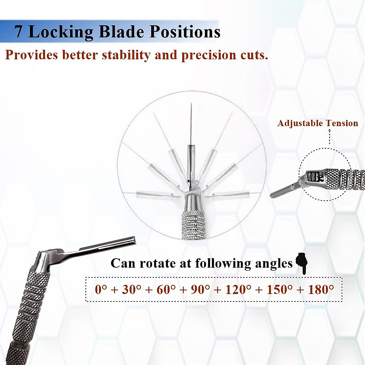 Scalpel Handle #4 Adjustable Stainless Steel Knife, With 180° Rotation Blade Holder Fits Blades No. 20-25 for Students & Biology Labs, DIY Crafts, Model Making, Repair Equipment