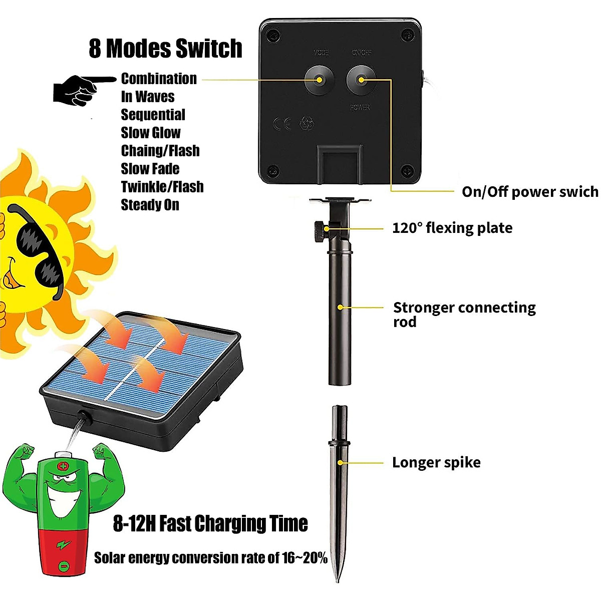 Solar Rope Light Waterproof IP65 39FT 100LEDs Outdoor LED ‎Solar Outdoor Lights for Party Garden Yard Home Wedding Christmas Halloween Holiday Tree Decoration Lighting