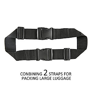 Luxebell Add A Bag Luggage Straps, 1.96 in W x1.64 ft L, 2-Pack