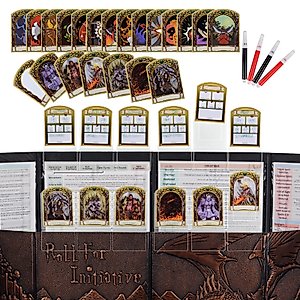DND Initiative & Combat Tracker Set of 6PCS Erasable Acrylic Top on Screen with Character, Monster Insert Cards DM Tools, Accessories for Dungeons and Dragons, Pathfinder, TTRPGs