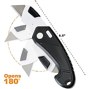 VIP Home Essentials Lightweight Strong ABS Plastic Folding Utility Box Cutter (6, Green)