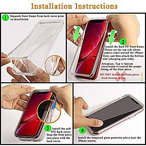 COOLQO Compatible with iPhone 11 Pro Max Case, and [2 x Tempered Glass Screen Protector] Clear 360 Full Body Coverage Hard PC+Soft Silicone TPU 3in1 Shockproof Protective Phone Cover