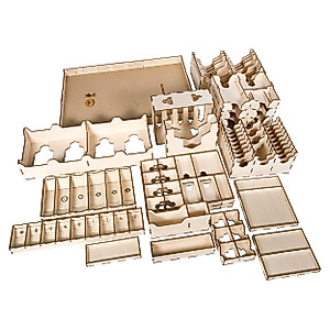 The Broken Token Game Organizer Compatible with Gloomhaven - Wooden Game Organizing Box with Multiple Trays and Dividers