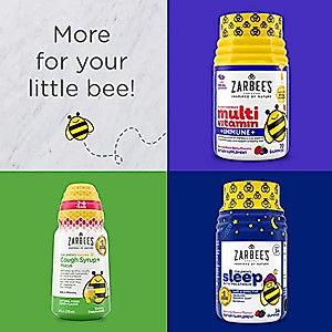 Zarbee's Elderberry Syrup for Kids, Daily Immune Support with Vitamin C & Zinc, Childrens Liquid Supplement, Natural Berry Flavor, 4 fl oz