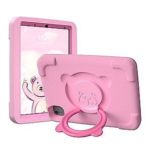 PZOZ iPad Kids Case Compatible for iPad Air 4th 2020 & Air 5th 2022 Generation 10.9 inch, EVA Shockproof Rotate Handle Folding Stand Heavy Duty Protective Cute Cover for Boys Girls (Pink)
