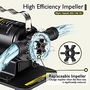 Limodot Water Transfer Pump, 115V self-priming Electric water Pump, Utility Pump With 6' Suction Hose Kit, 1/8'' Low Scution Water Removal For Rain Barrel, Pool, Hot Tub, Fish Tank, Garden, And More