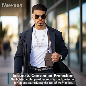 Neween Anti-Theft Hidden Underarm Strap Wallet Pocket Holster Phone Shoulder Holster Bag Leisure Double Shoulder Pouch (Coffee)