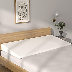 TOLEAD Bed Inclined Wedge Pillow, 7.5 Inch Bed Incline Mattress Topper, Wedge Mattress Elevator for Acid Reflux, Post Surgery, Anti-snoring, Queen, White