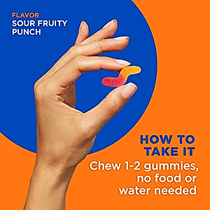 OLLY Kids Multivitamin Gummy Worms, Overall Health and Immune Support, Vitamins and Minerals A, C, D, E, Bs and Zinc, Chewable Supplement, Sour Fruit Punch, 45 Day Supply - 70 Count