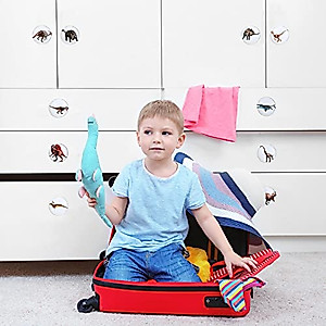 12 Pcs Dinosaur Dresser Knobs Round Soft Rubber Drawer Knobs Dinosaurs Print Drawer Pulls Silicone Kitchen Cabinet Knobs for Boys Girls Kids Pull Handle for Nursery Closet Cabinet Furniture Knobs