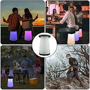 Retractable Folding Stool Portable Stool Collapsible Stool with LED Light 1 Second Open More Sturdy Telescoping Stool Load Capacity 400lbs for Outdoor Fishing Camping Hiking Travelling (Black)