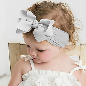 22 PCS Baby Girls Headbands Grosgrain Ribbon Big Hair Bows Elastic Soft Nylon Hairbands Accessories for Newborn Infant Toddler Kids Handmade