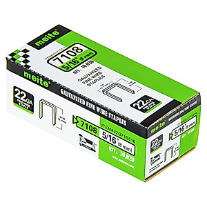 meite 22G71S516 22 Gauge 71 Series 3/8-Inch Crown 5/16-Inch Leg Length Galvanized Upholstery Staples for Fine Wire Staplers 10,020pcs/Box (1 Box)