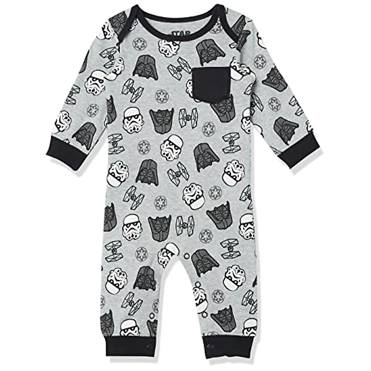 Amazon Essentials Disney | Marvel | Star Wars Unisex Babies' Cotton Coveralls, Pack of 3, Star Wars Tiny Trooper, 12 Months