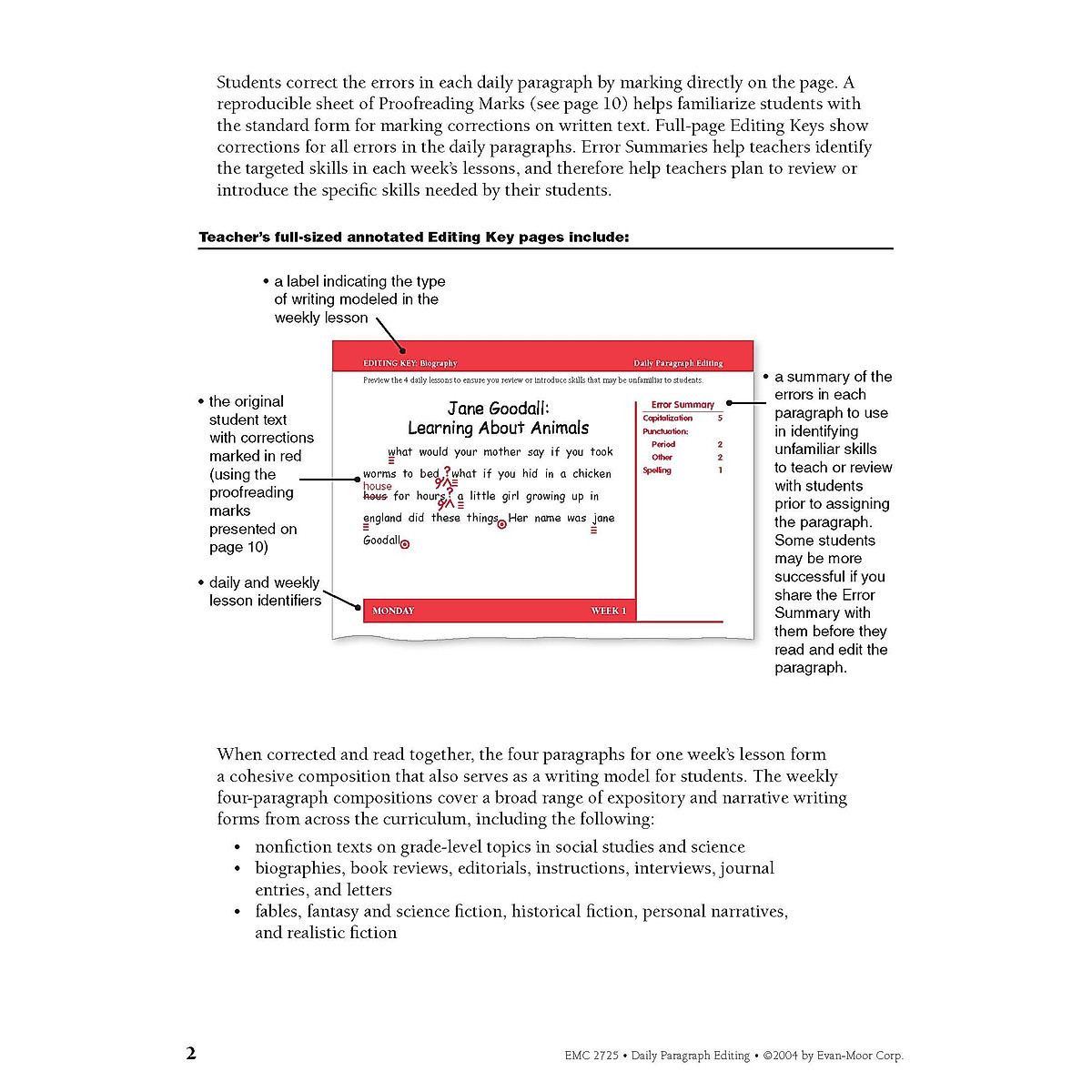 Daily Paragraph Editing, Grade 2