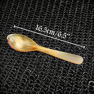 Mythrojan 4pcs Buffalo Horn Spoons Polished Finish Handcrafted from Genuine Ox Horn Fully Functional Horn Accessory for Reenactments