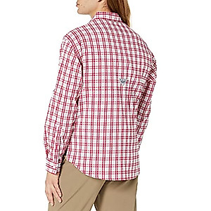 Columbia Men's Collegiate Super Tamiami Long Sleeve Shirt, OS-Intense Red Gameday Plaid, XX-Large
