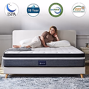 S SECRETLAND Queen Mattress, 10 Inch Cooling-Gel Memory Foam and Individually Pocket Innerspring Hybrid Mattress, Queen Bed Mattress in a Box, CertiPUR-US Certified,60”*80”, Medium Feel
